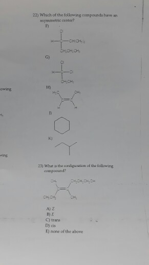 Solved Hy group 11) Which of the following compounds has an | Chegg.com