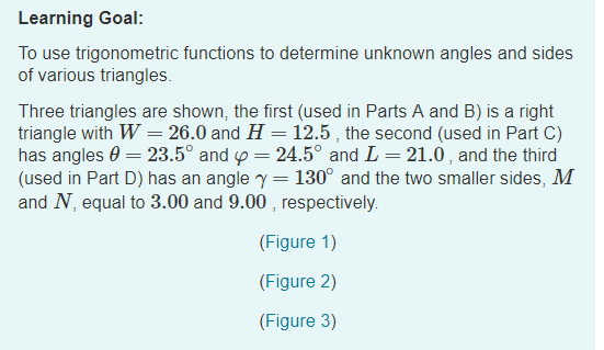 Solved Learning Goal: To use trigonometric functions to | Chegg.com