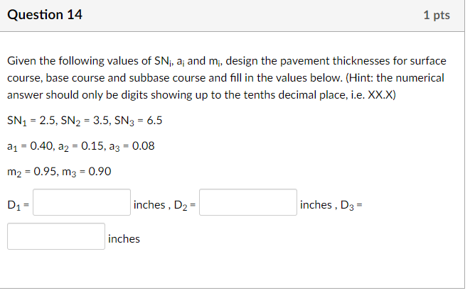 Solved Given the following values of SNi,ai and mi, design | Chegg.com