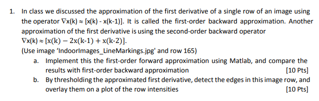 Solved In class we discussed the approximation of the first | Chegg.com