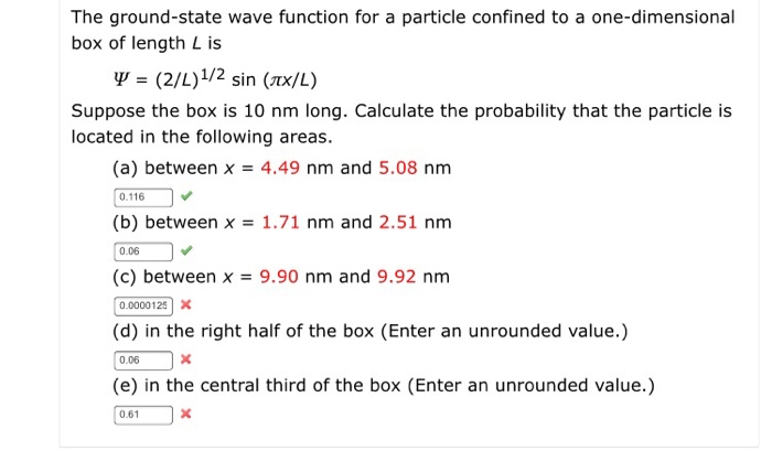 Solved The ground-state wave function for a particle | Chegg.com