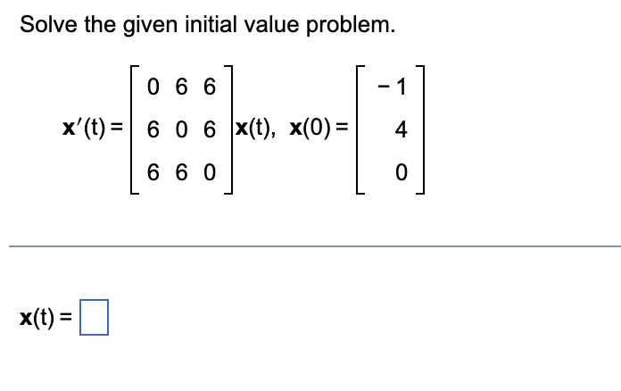 Solved Solve the given initial value problem. | Chegg.com