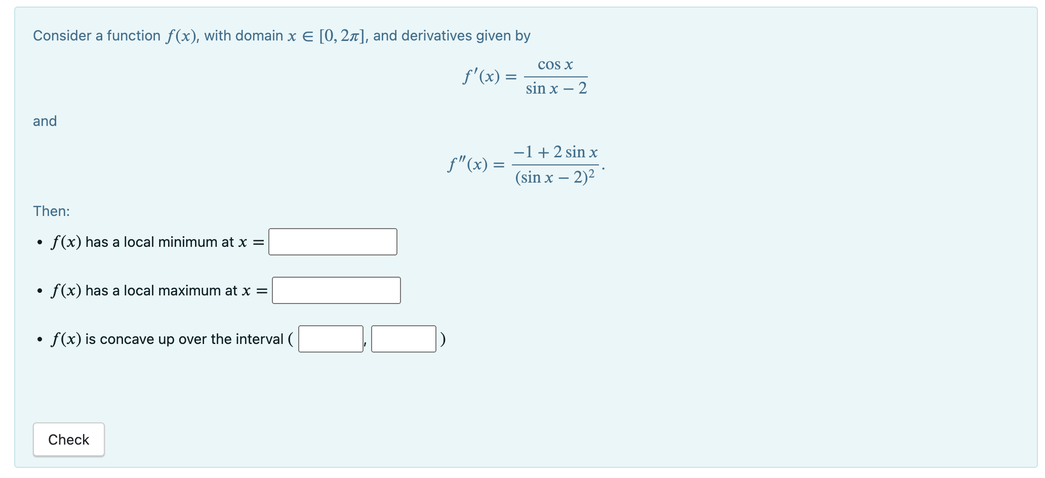 Solved Consider a function f(x), with domain x∈[0,2π], and | Chegg.com