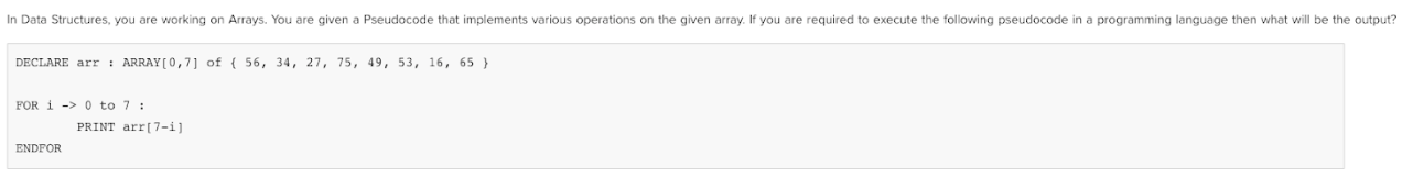 Solved DECIARE arr : ARRAY [0,7] of | Chegg.com