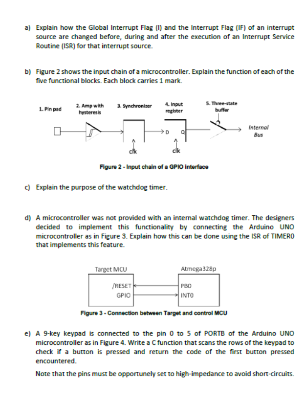 a) Explain how the Global Interrupt Flag (1) and the | Chegg.com