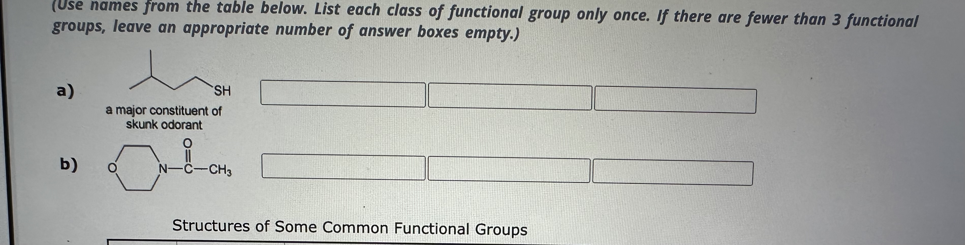 Solved (Use names from the table below. List each class of | Chegg.com