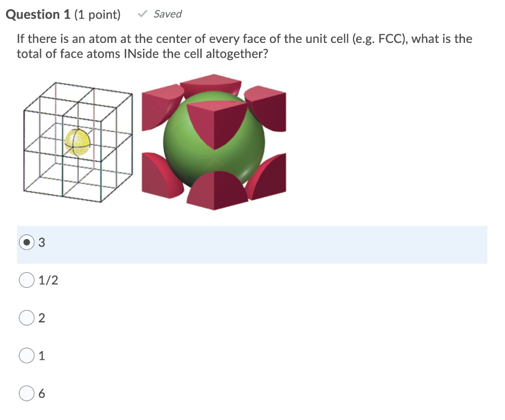Solved Question 1 (1 point) Saved If there is an atom at the | Chegg.com