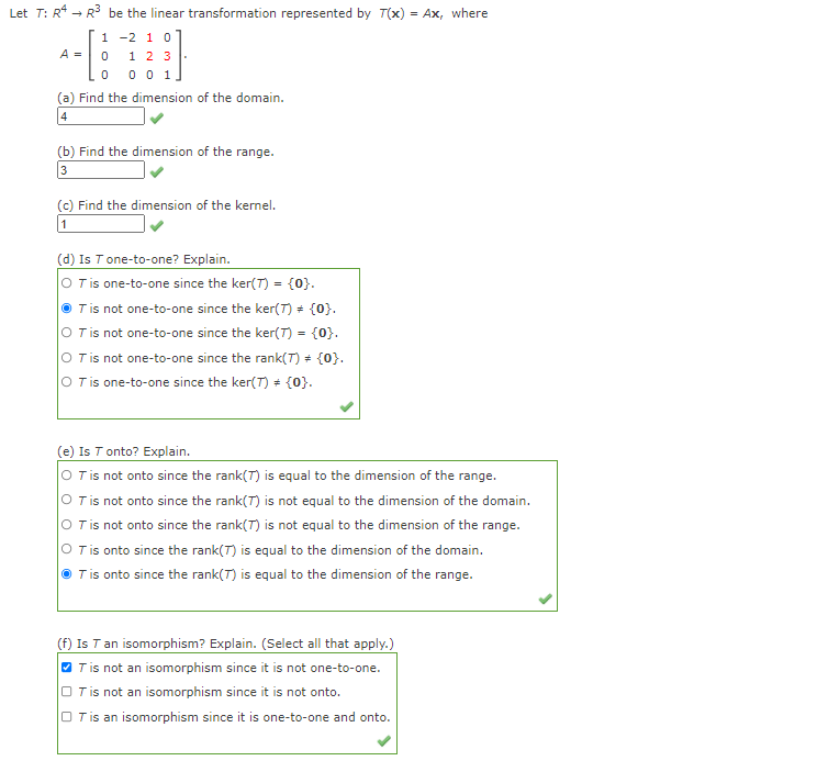 Solved Let T: R4 R3 be the linear transformation represented | Chegg.com