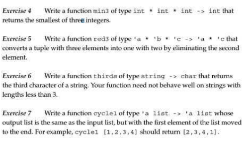 Solved Exercise 4 Write A Function Min3 Of Type Int Int 