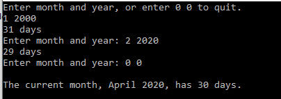 Solved Write a program that can determine the number of days | Chegg.com