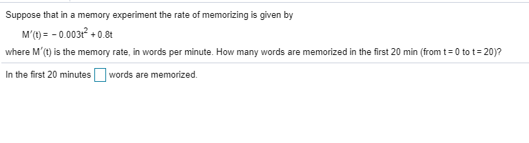 Solved Suppose that in a memory experiment the rate of | Chegg.com