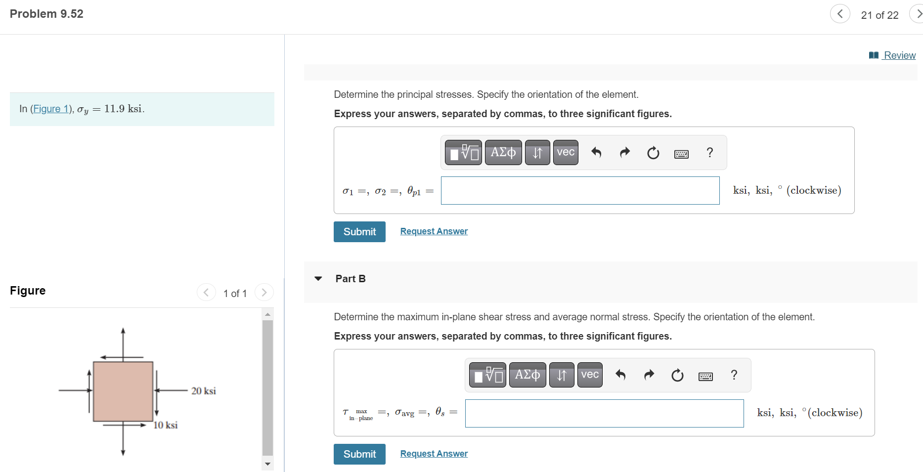 Solved Determine the principal stresses. Specify the | Chegg.com