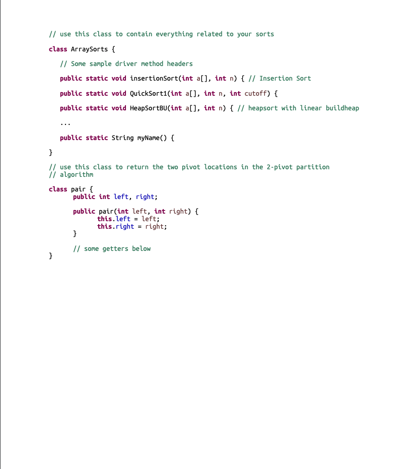 You are to write static methods that implement | Chegg.com