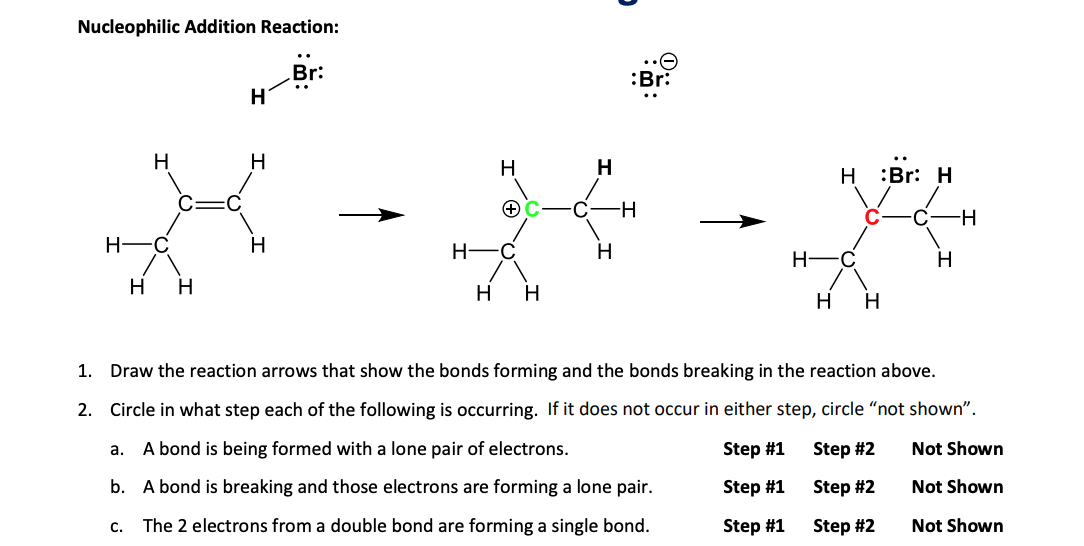 Solved Nucleophilic Addition Reaction: Br: :Br: H H H H H H | Chegg.com