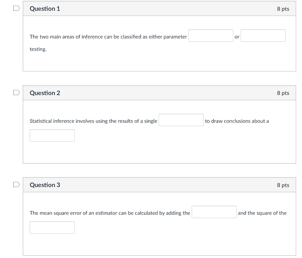 Solved The two main areas of inference can be classified as | Chegg.com
