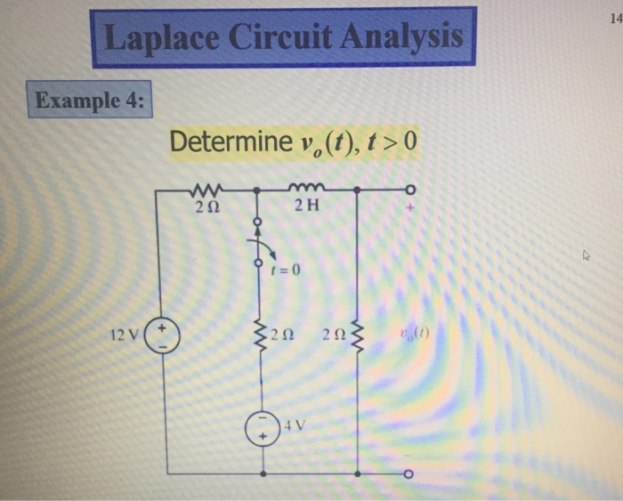 Solved 14 Laplace Circuit Analysis Example 4: Determine | Chegg.com
