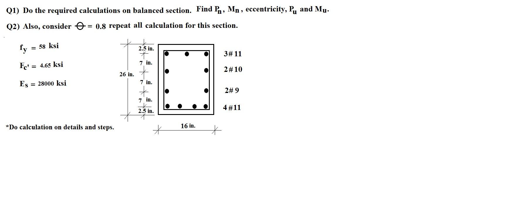 Solved (1) Do the required calculations on balanced section. | Chegg.com