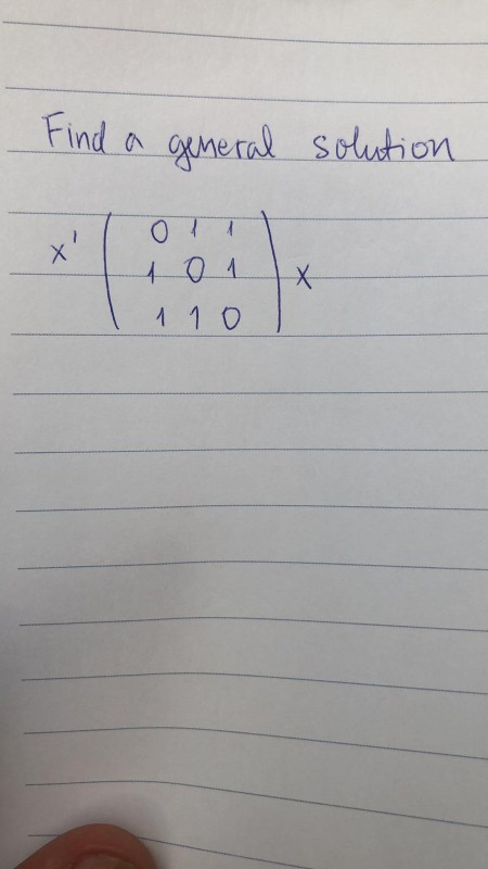 Solved Find a general solution x' | Chegg.com