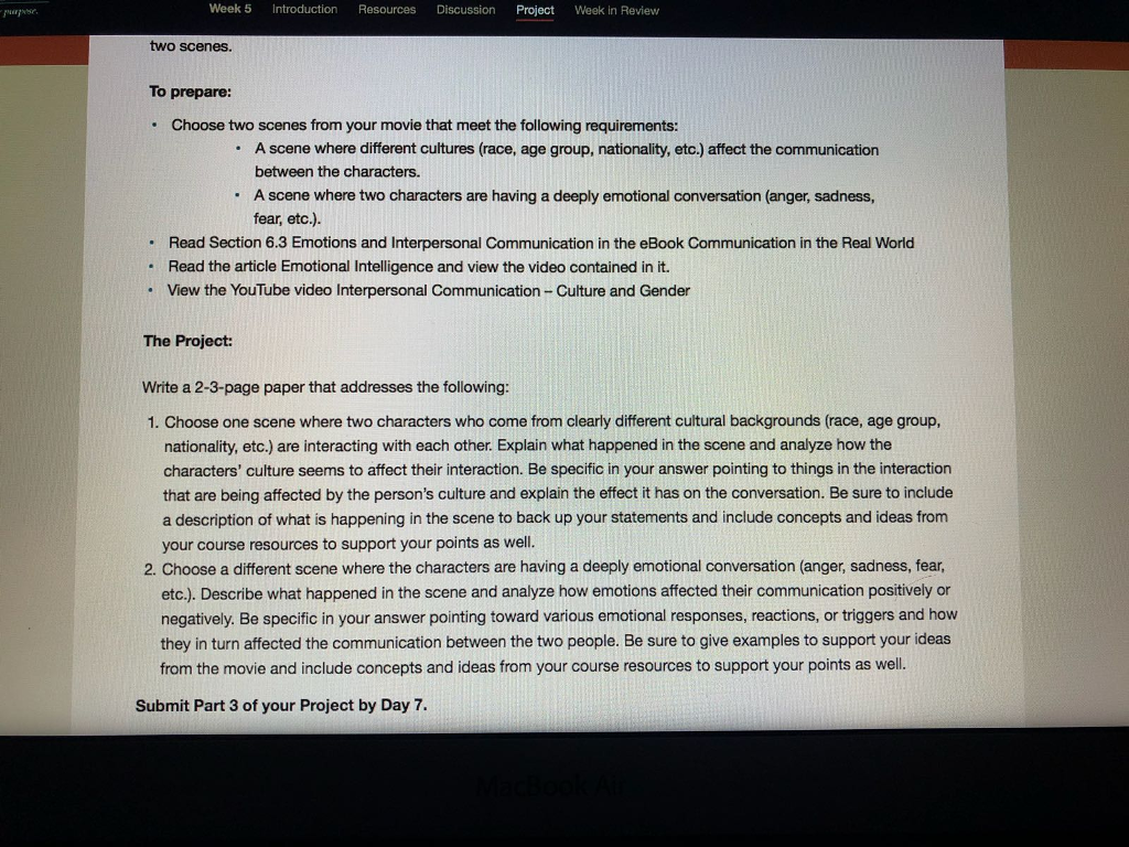 Solved I need 400 words on second scene "A scene where two | Chegg.com