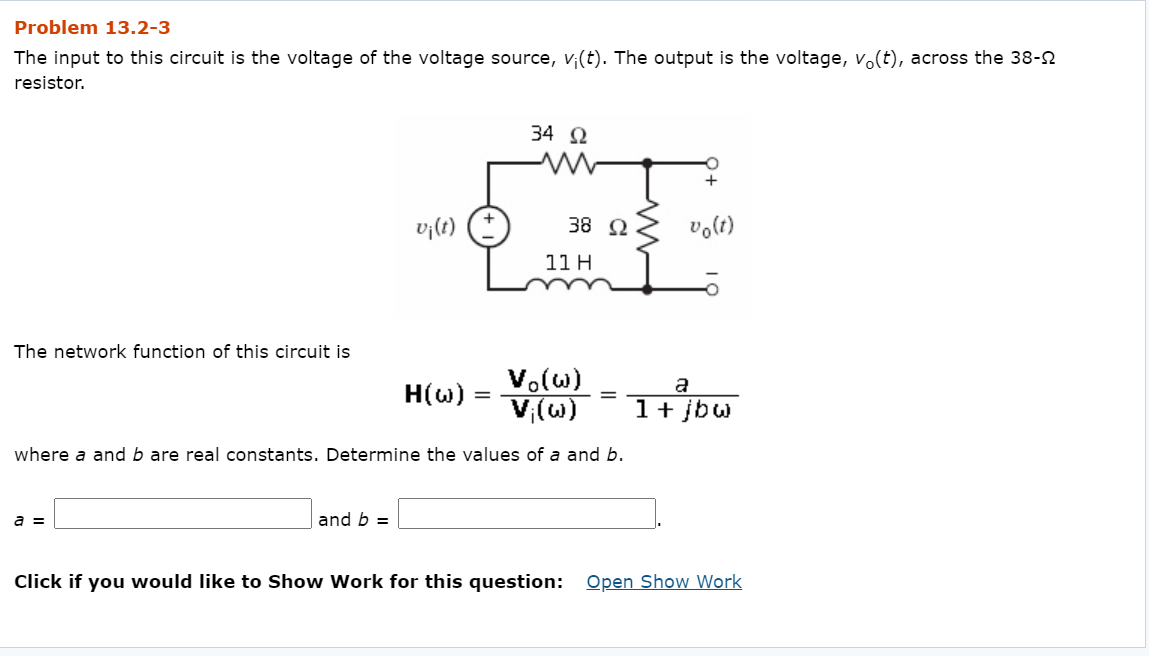 Solved Problem 13.2-3 The input to this circuit is the | Chegg.com