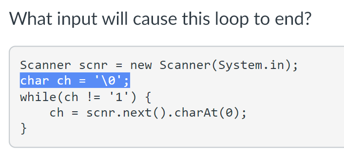 Solved What does the '\0' mean? Does it mean that ch is | Chegg.com