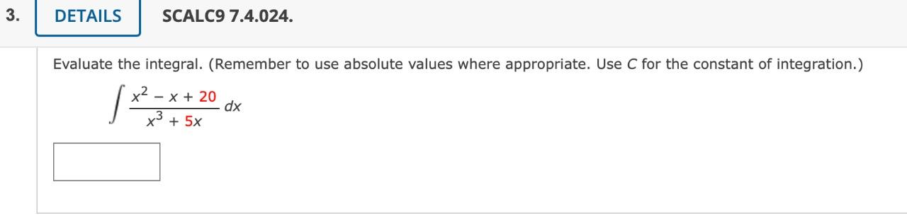Solved Evaluate the integral. (Remember to use absolute | Chegg.com