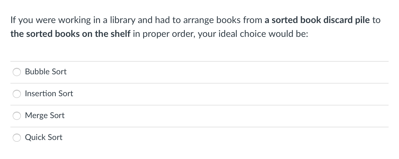 Solved If you were working in a library and had to arrange | Chegg.com
