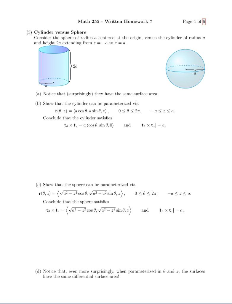 Solved (3) Cylinder versus Sphere Consider the sphere of | Chegg.com