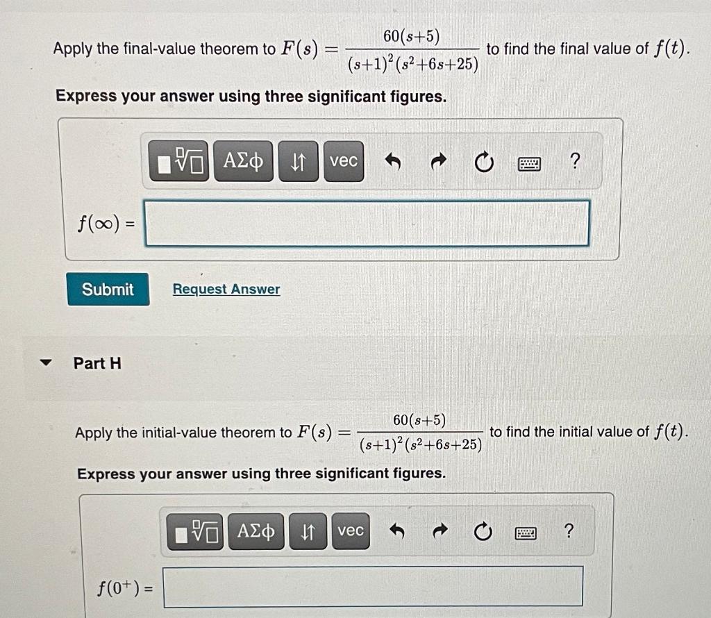 Solved Apply the final-value theorem to | Chegg.com
