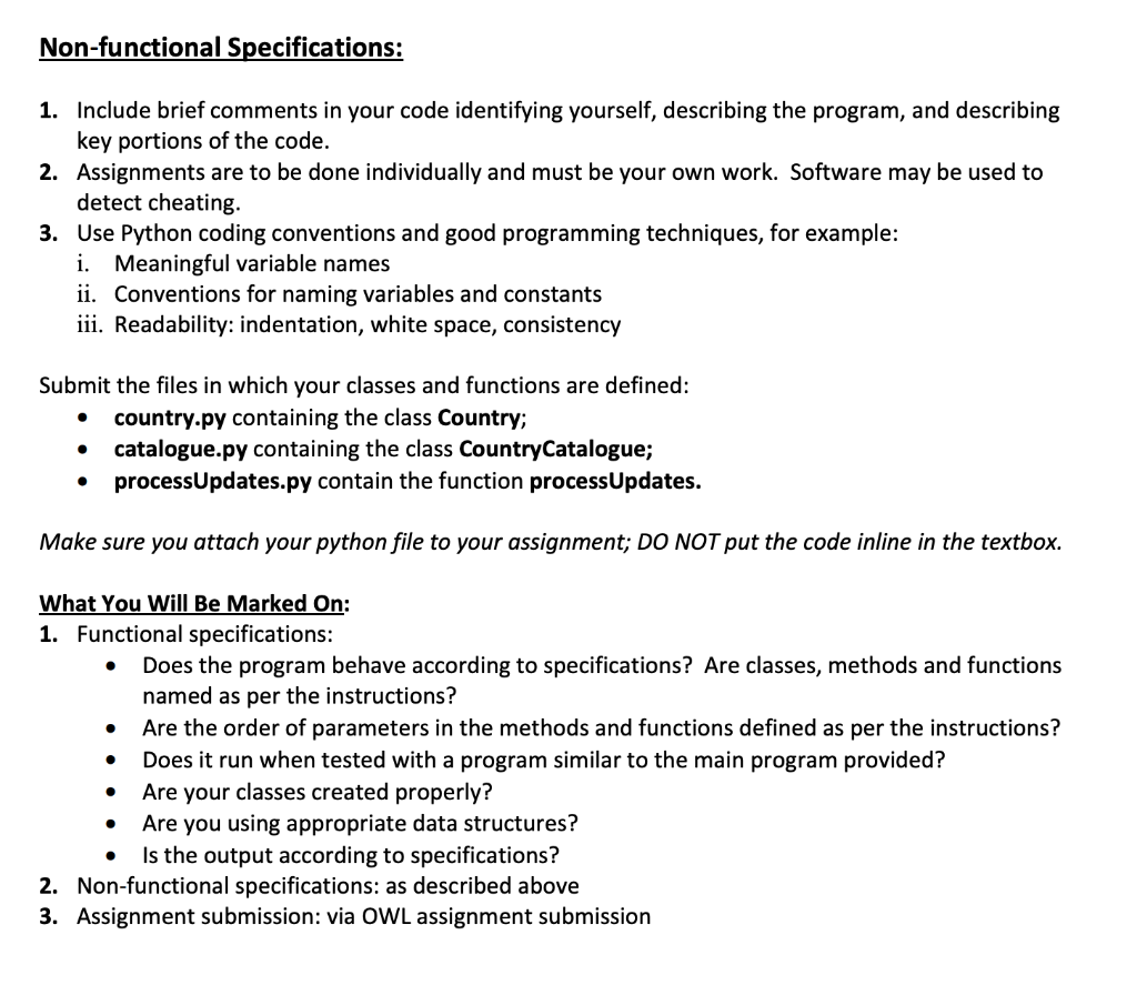 CS1026: Assignment 4: Country Classes Due: Thursday, | Chegg.com