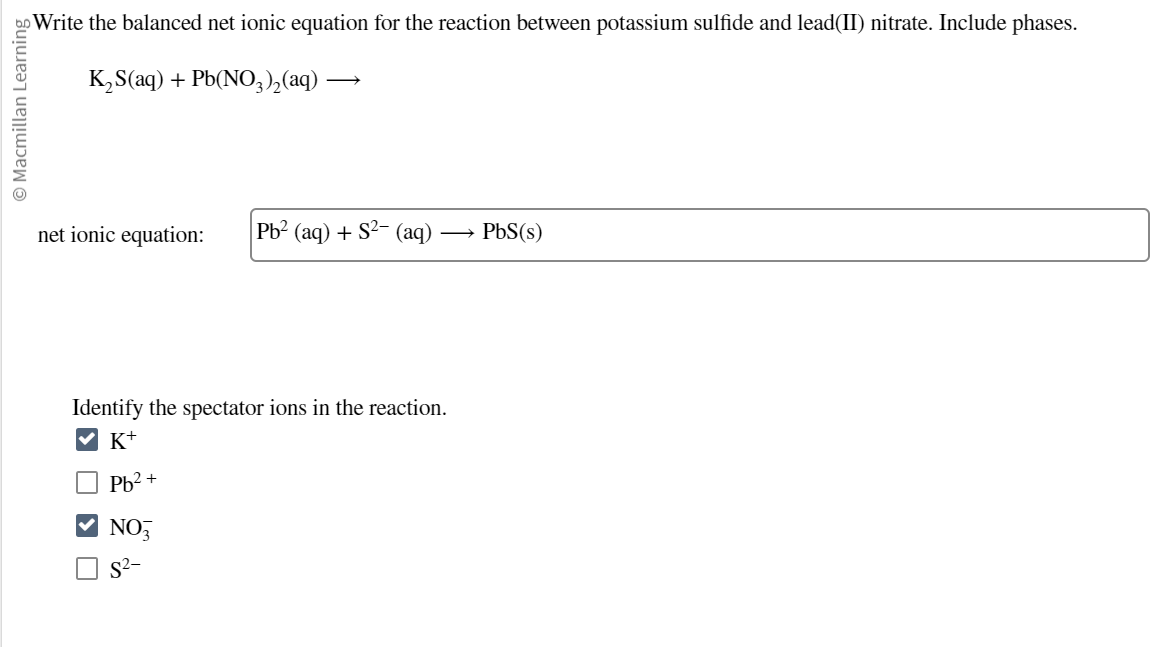 Solved Identify the spectator ions in the | Chegg.com