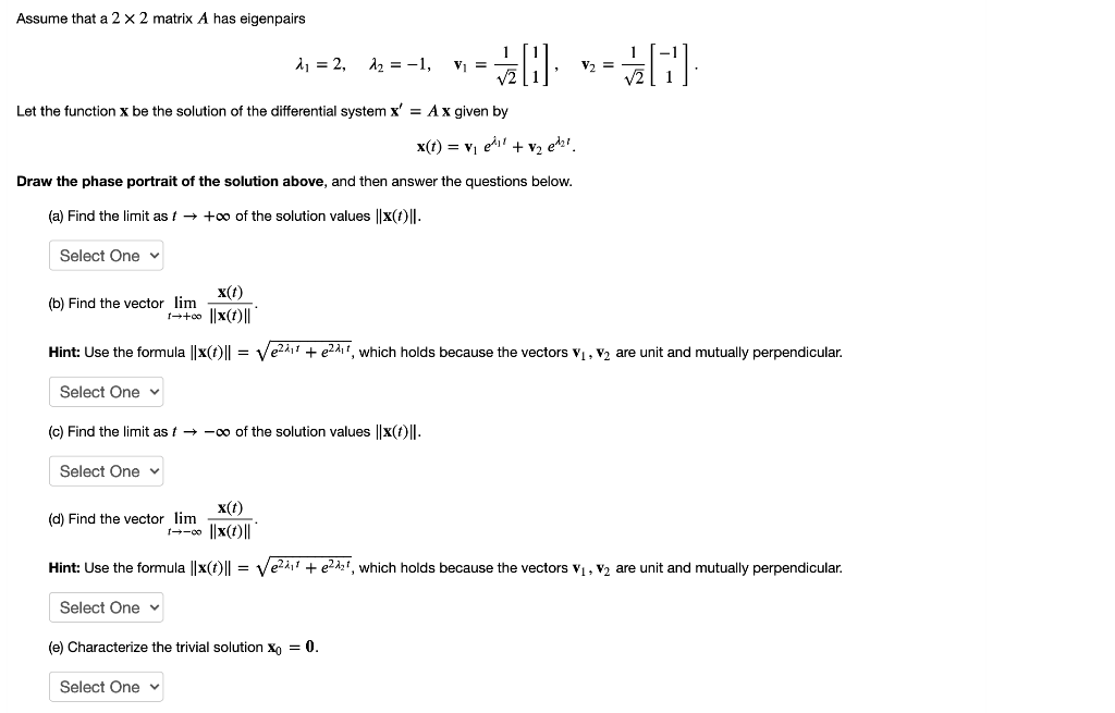 Solved Options: a: zero, infinity, none b: v1,-v1, v2, -v2, | Chegg.com