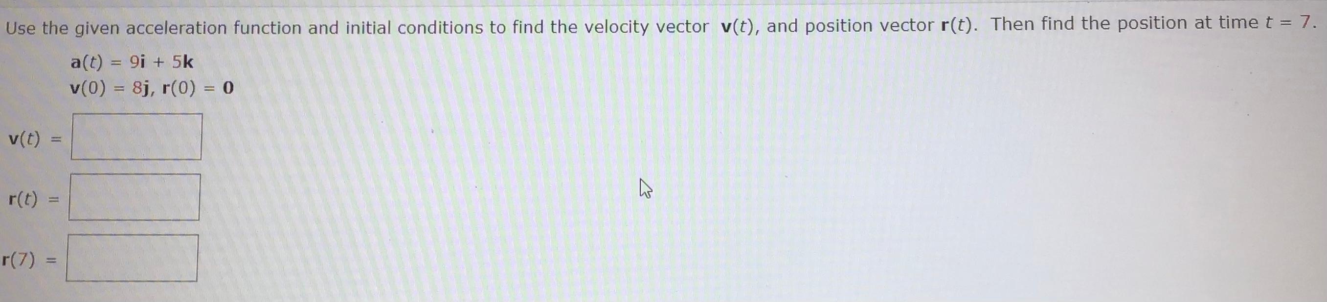 Solved Use the given acceleration function and initial | Chegg.com