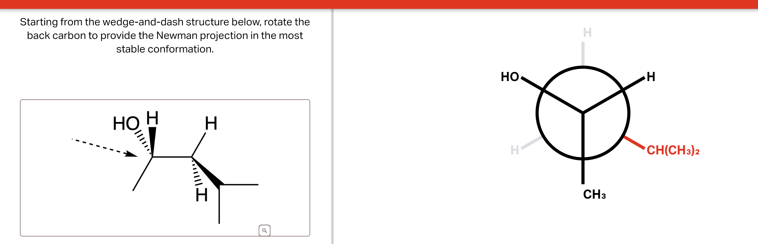 Solved Starting from the wedge-and-dash structure below, | Chegg.com