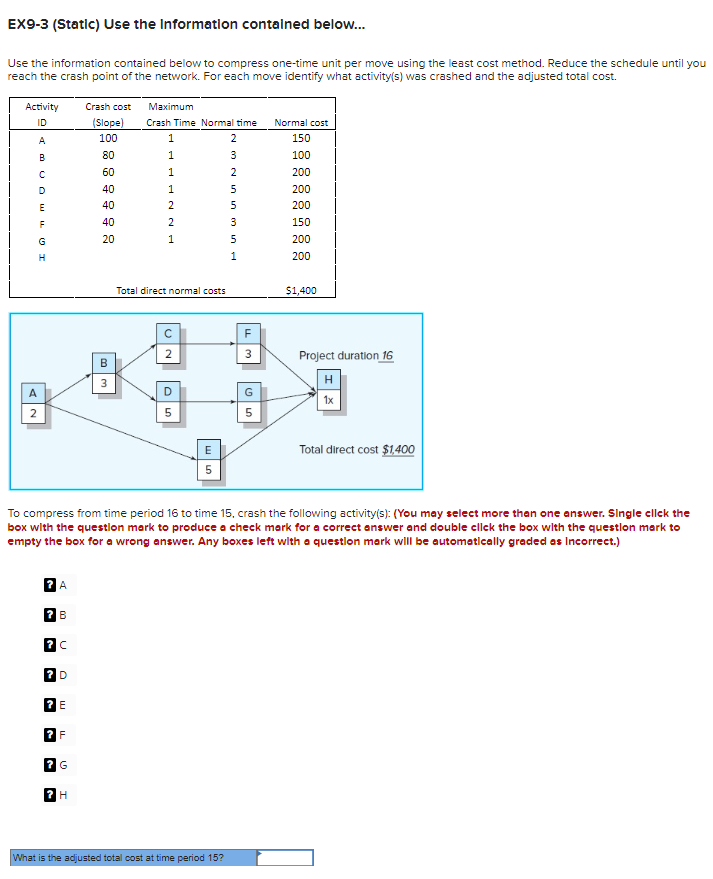 Solved EX9-3 (Static) Use the Information contained below... | Chegg.com