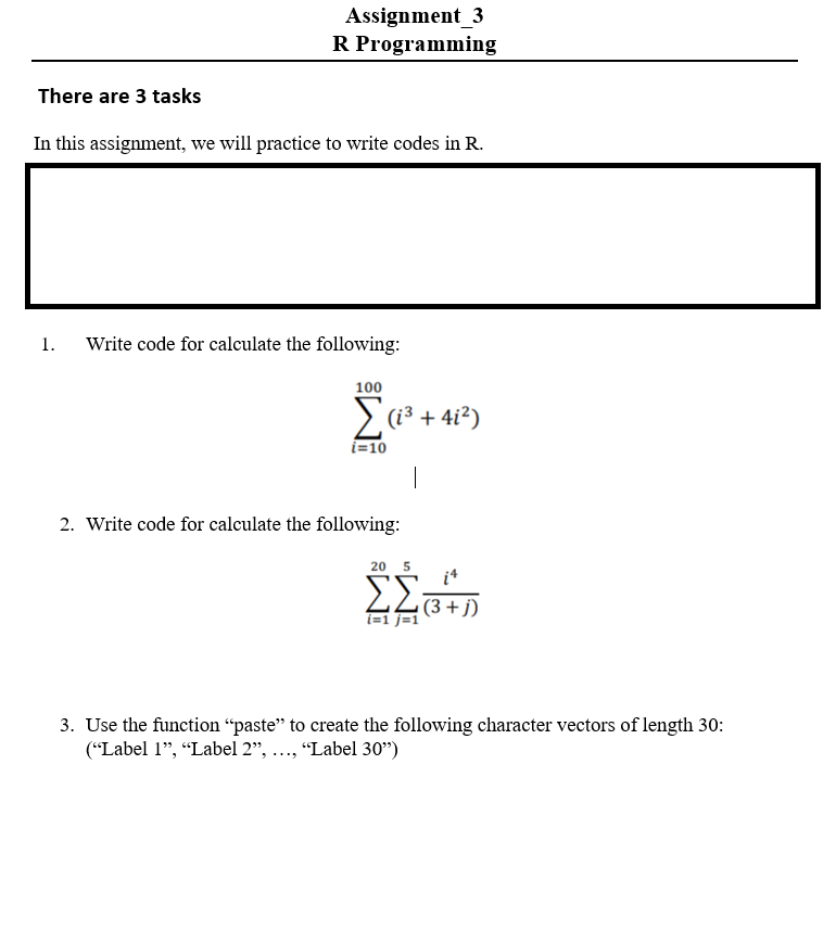 Solved Assignment_3 R Programming There are 3 tasks In this | Chegg.com