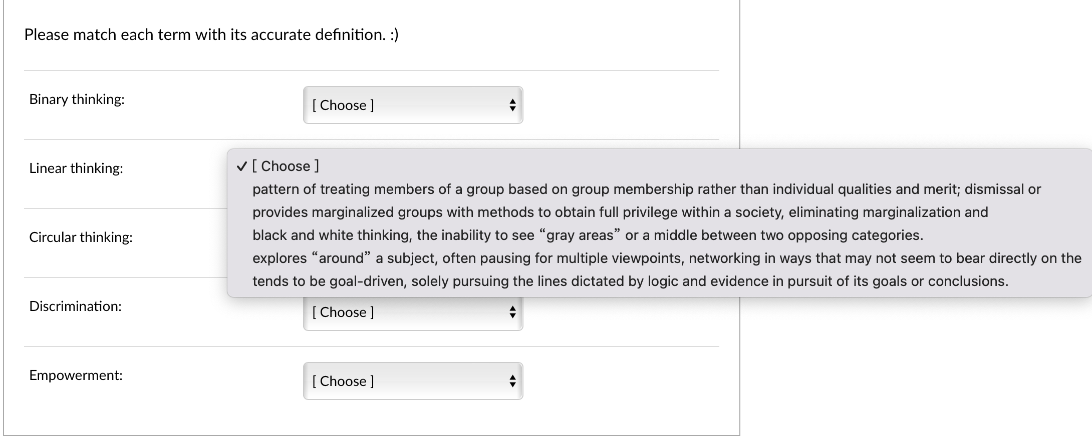Solved Please match each term with its accurate definition. | Chegg.com