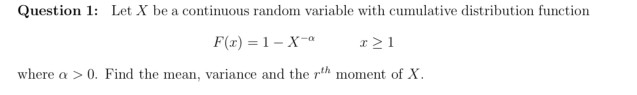 Solved Let X be a continuous random variable with cumulative | Chegg.com