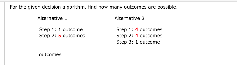 Solved For the given decision algorithm, find how many | Chegg.com