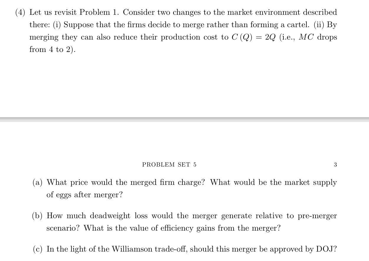Solved (4) Let us revisit Problem 1. Consider two changes to | Chegg.com Solved (4) Let us revisit Problem 1. Consider two changes to | Chegg.com