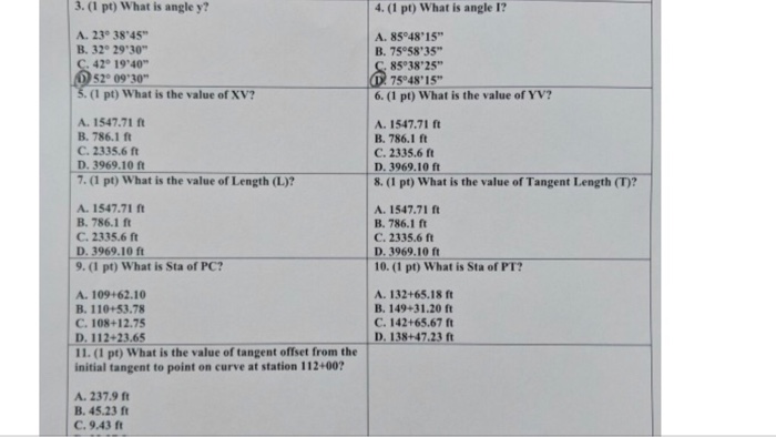Solved A simple curve is laid out with P.I. inaccessible. | Chegg.com