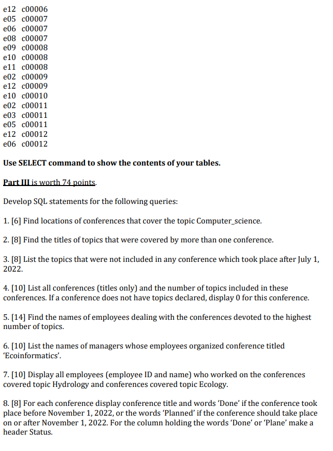 Solved The assignment is devoted to SQL DML. You are to | Chegg.com