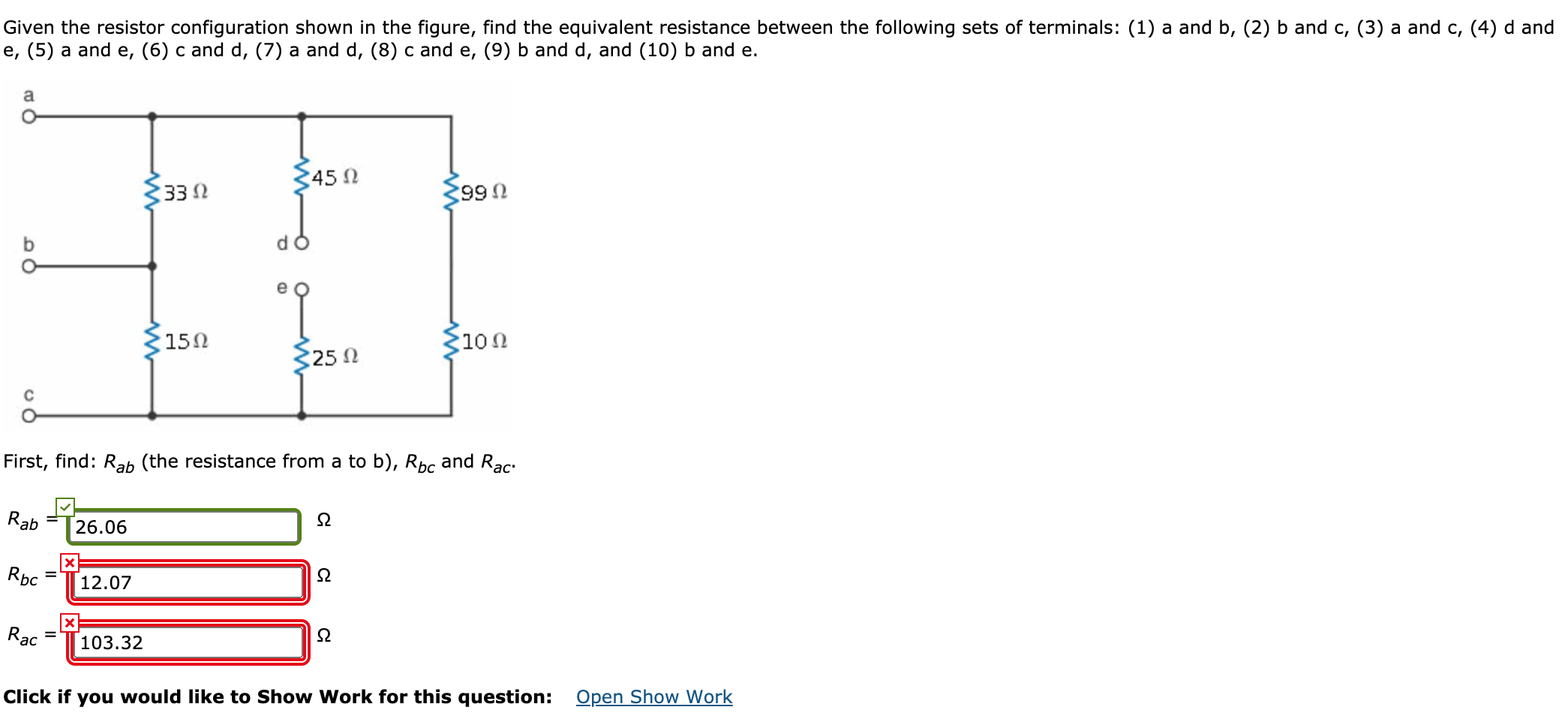 Solved Given the resistor configuration shown in the figure, | Chegg.com