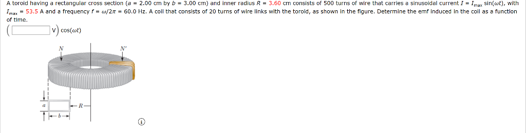 Solved A toroid having a rectangular cross section (a = 2.00 | Chegg.com