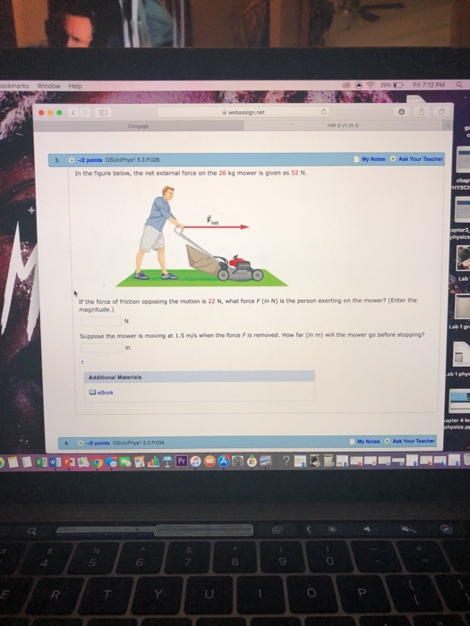 Solved In the figure below, the net external force on the 26 | Chegg.com