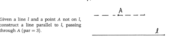 Solved Given a line l and a point A not on l, construct a | Chegg.com