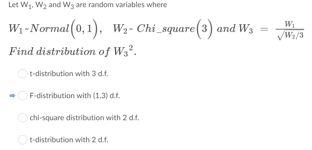 Solved Let W1, W2 and W3 are random variables where = | Chegg.com