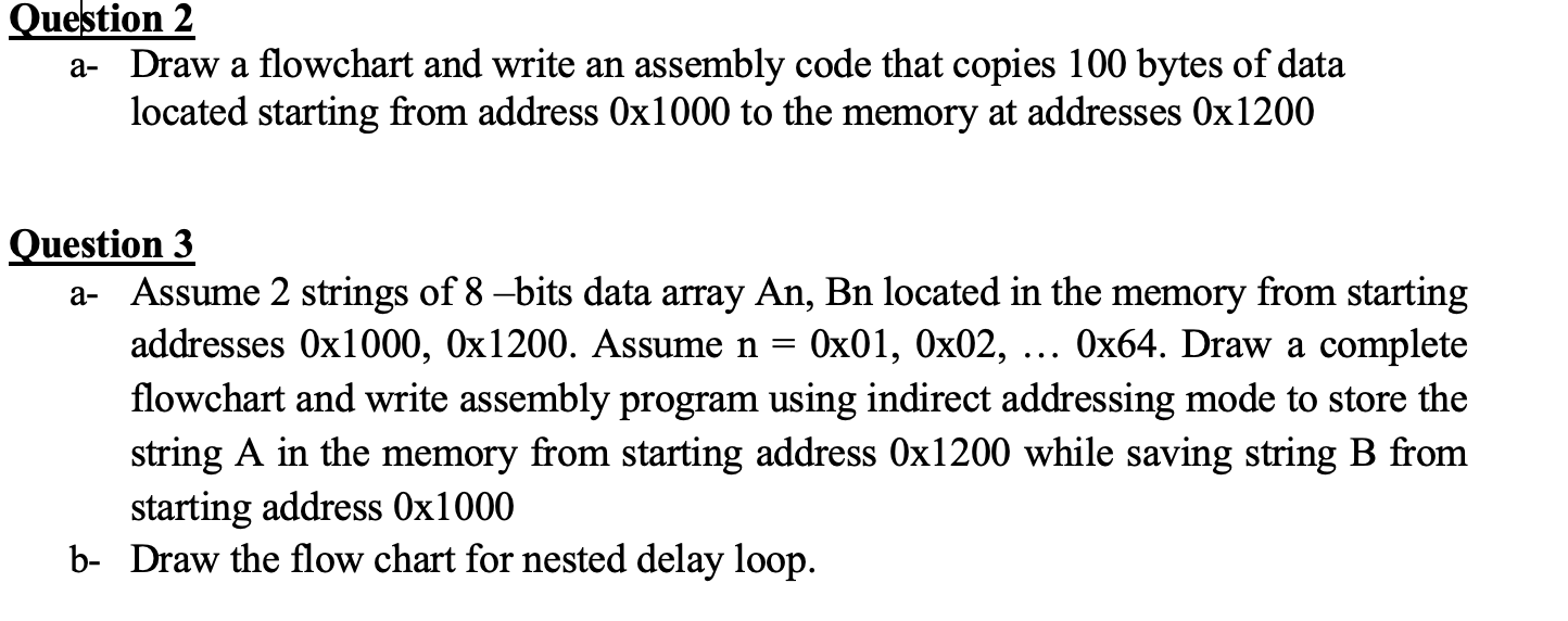 Question 2 a- Draw a flowchart and write an assembly | Chegg.com