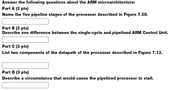 Solved Answer the following questions about the ARM | Chegg.com