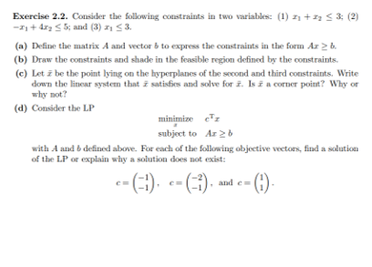 Solved Exercise 2.2. Consider the following constraints in | Chegg.com